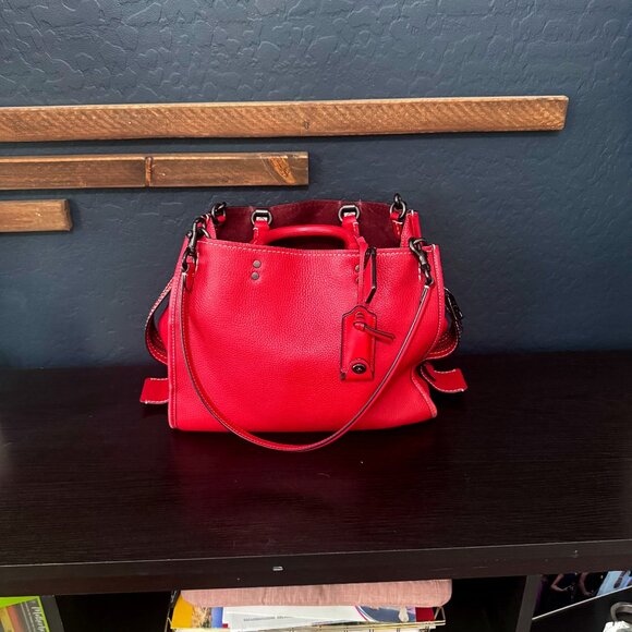 Coach | Bags | Coach 941 Rouge Bag Pebble Leather In Red | Poshmark